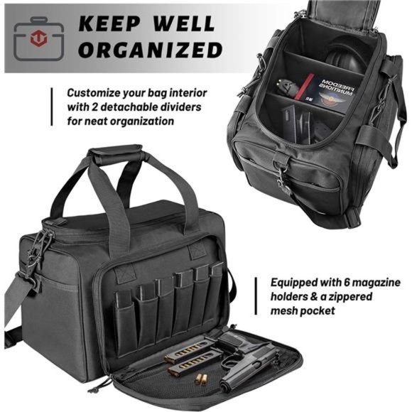 Bags | Tactical Gun Range Bag For Handguns And Ammo Shooting Duffle ...